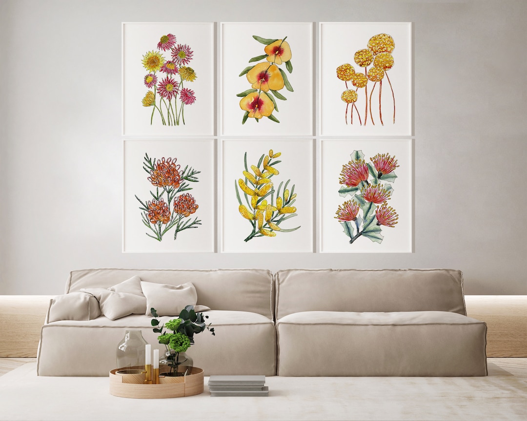 Colourful Aussie Floral Art Prints Set of 6 in Sizes A5 A4 A3 A2, for ...
