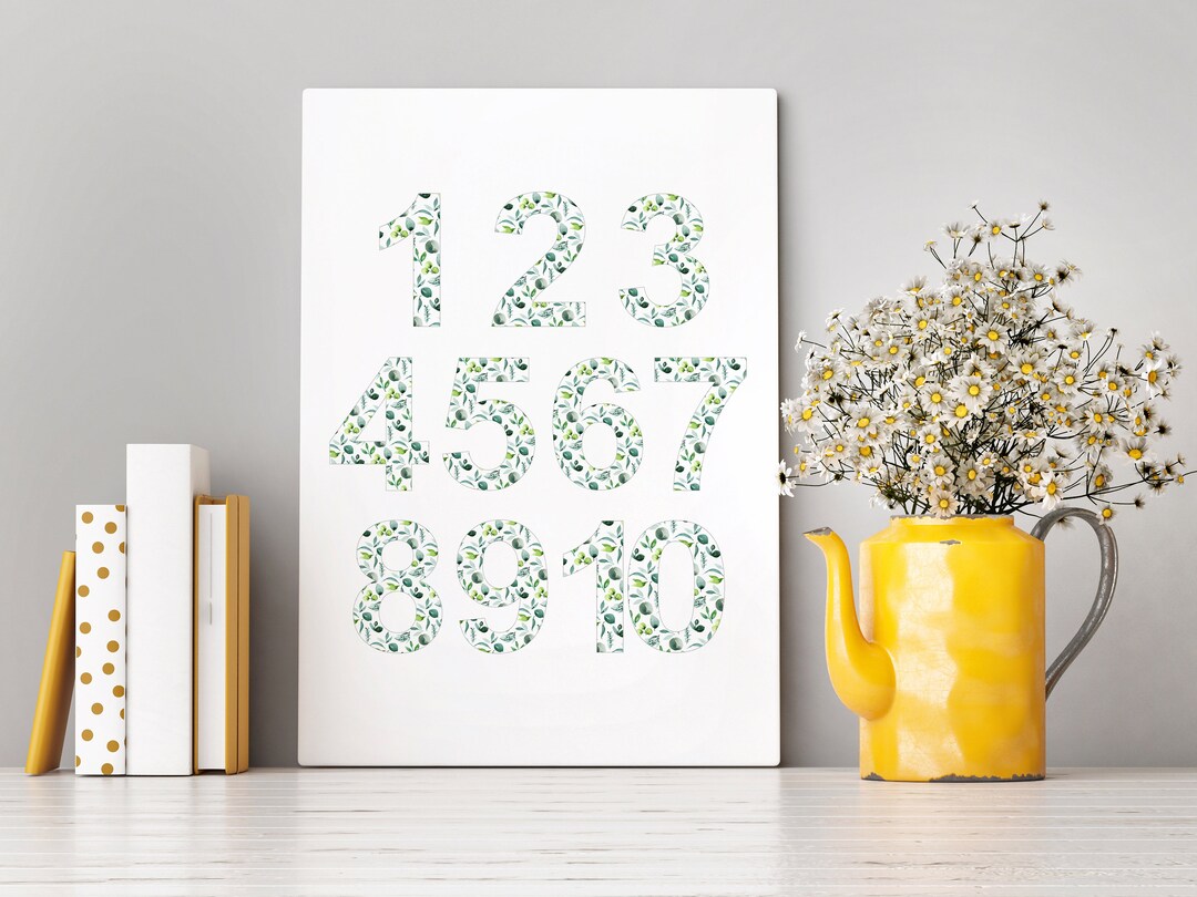 Australian Gum Leaf Number Chart 1 - 10: Educational Canvas Print ...