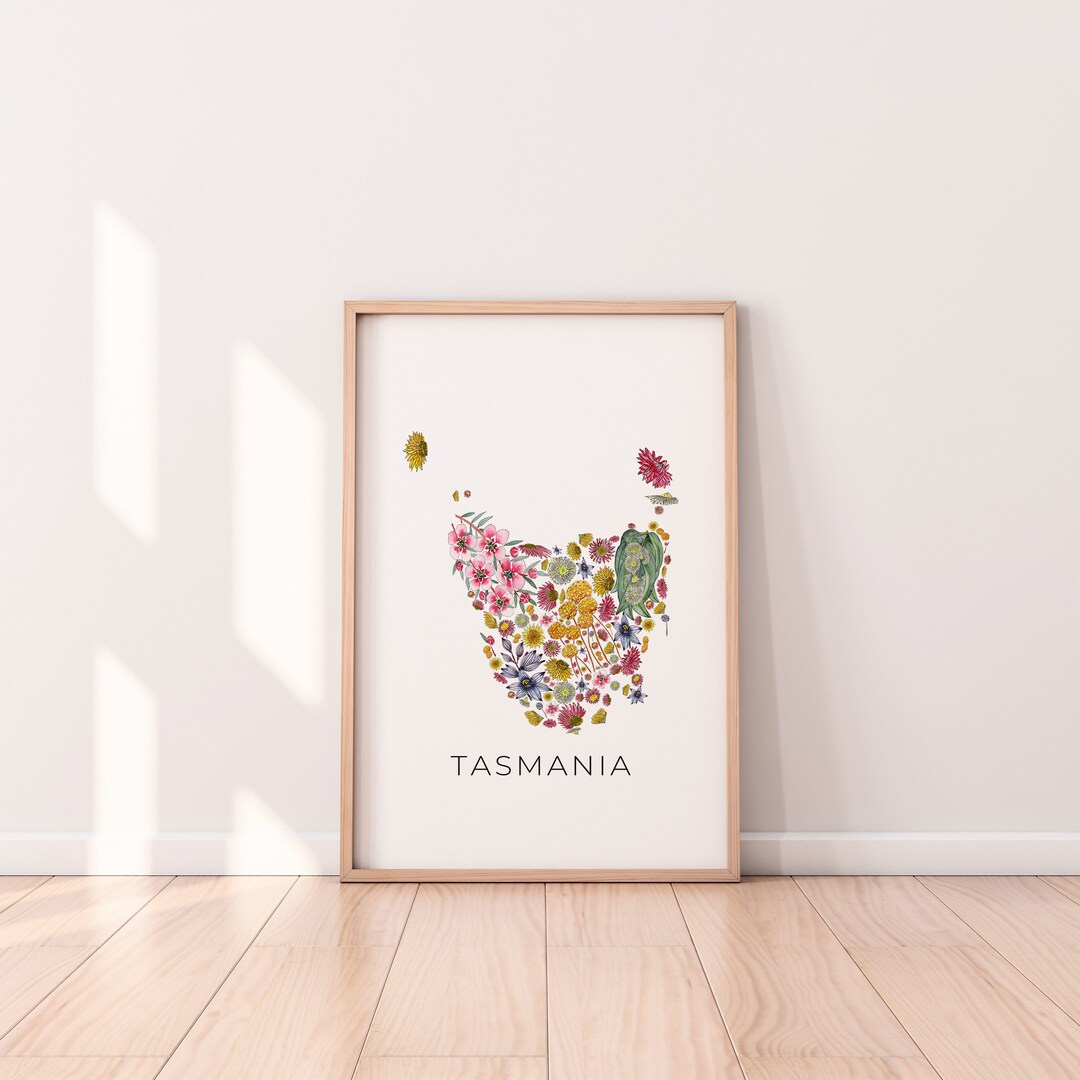 Tasmania Flower Map, Australian Blossoms, Flower Watercolour Paintings ...