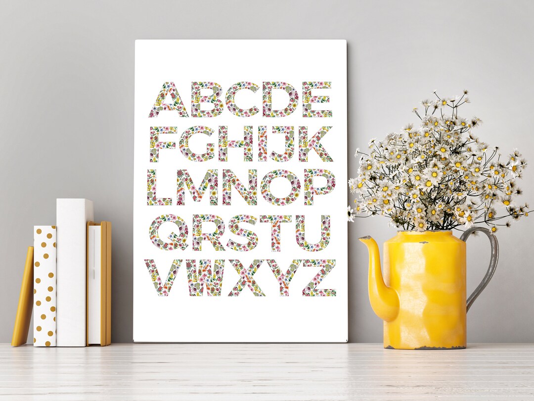 Australian Native Floral Alphabet Chart A Z: Educational Canvas Print ...