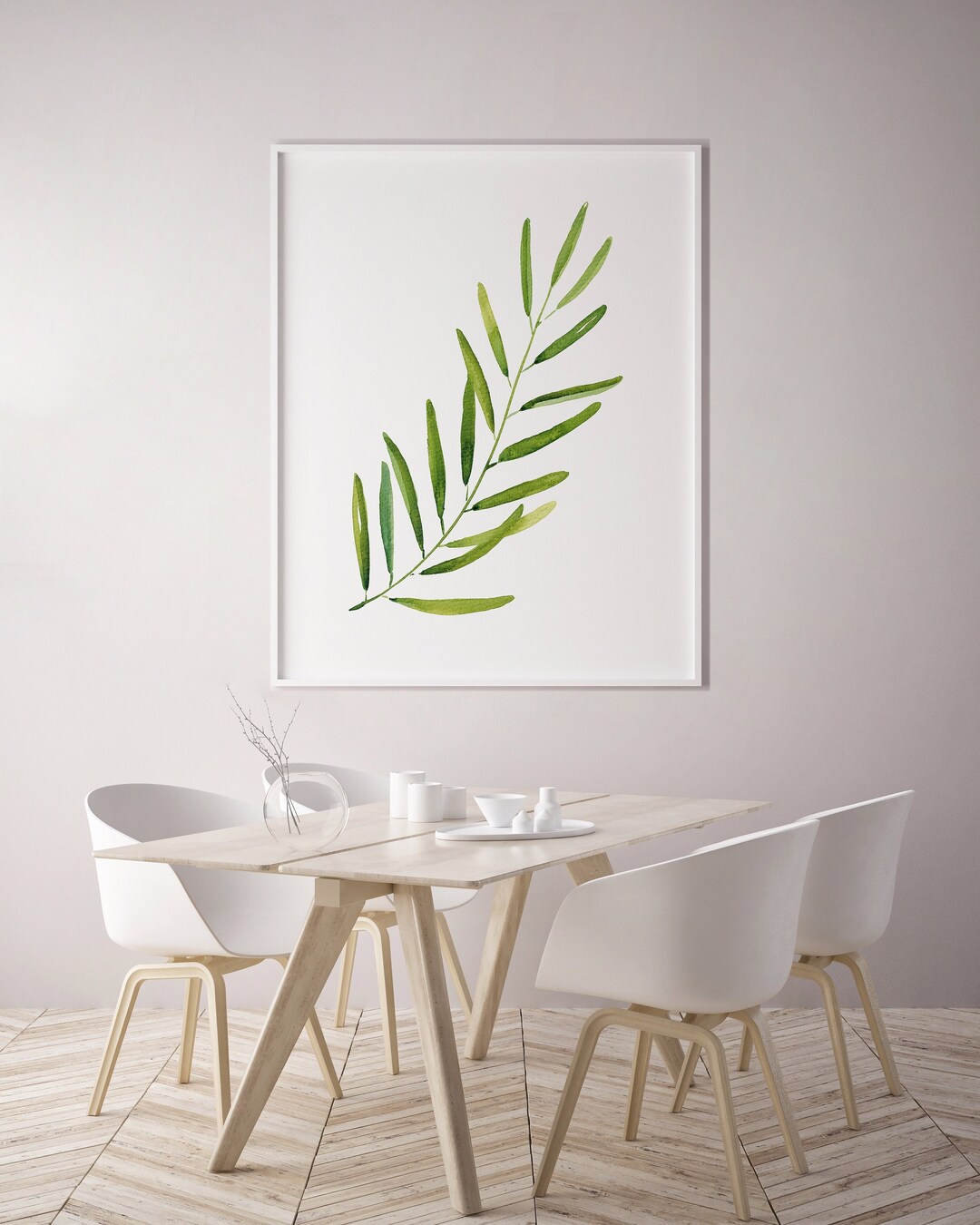 Olive Green Modern Kitchen Wall Prints, Culinary Art, Leaf and Herbs ...