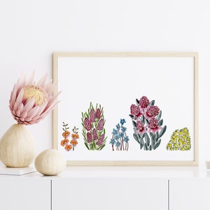 Native Australian Garden Floral Wall Art Prints, Home Decor, Nursery ...