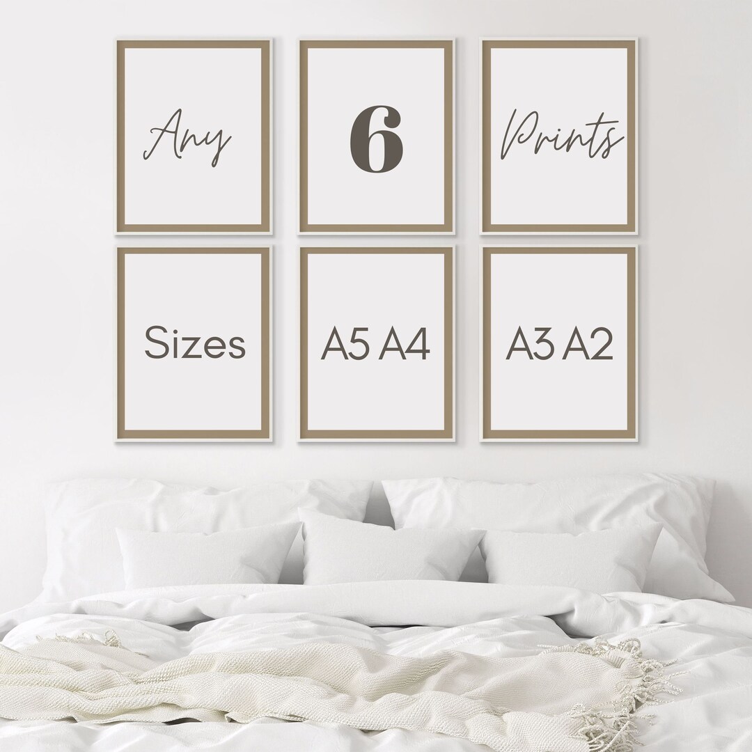 Set of 6 Mix and Match Any 6 Prints Same Size A5 A4 A3 A2 Wall Art ...