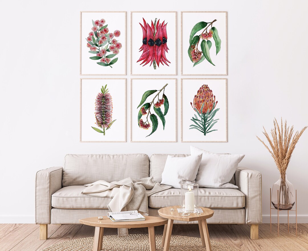 6 Set of Australian Native Flower Prints From Original Watercolour ...