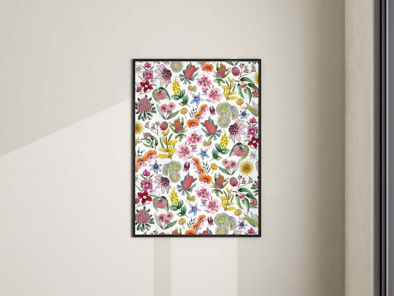 Australian Native Floral Wallpaper Wall Art Flower Wall - Etsy