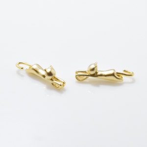 Cat Pendant . Cat Charm . Kitten Charm . Animal Charm . 16K Matte Gold ...