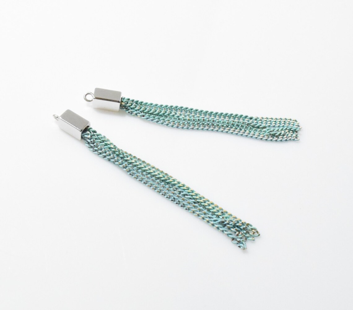 Mint Metal Tassel . Chain Tassel . Color Chain Tassel . | Etsy