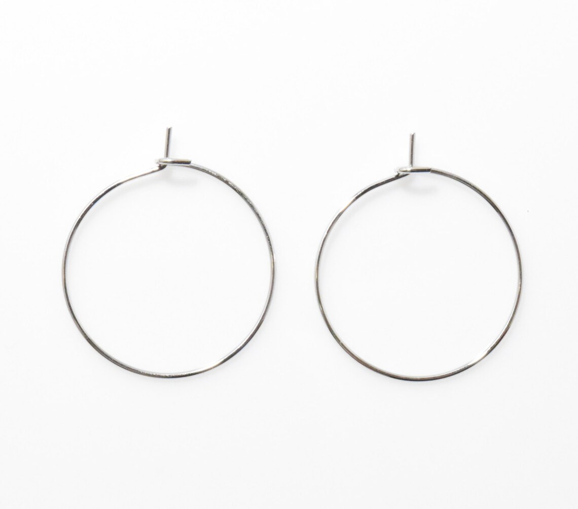 20mm Ring Hook Earring , Ear Wires . Earring Component . Polished ...
