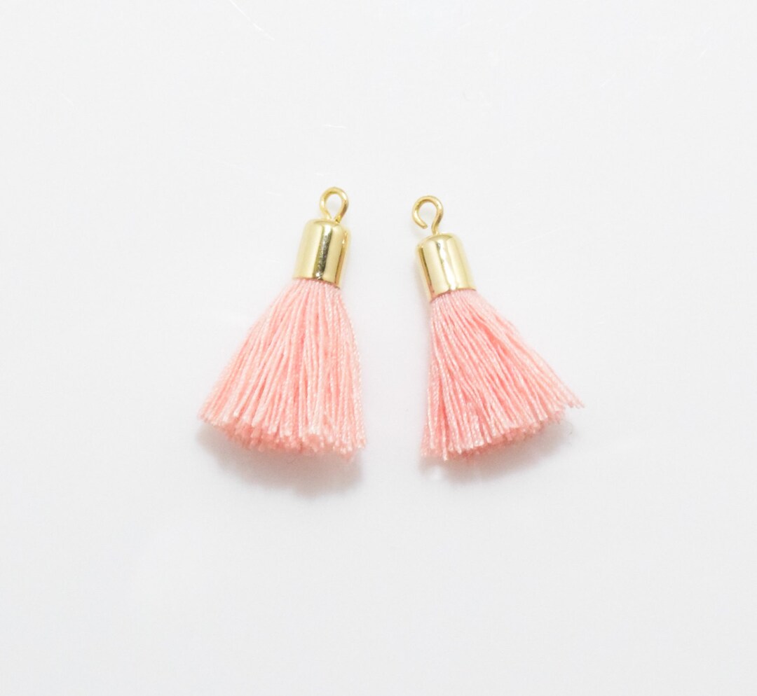 Coral Cotton Tassel . Coral Pink Tassel . Orange Tassel . Tiny Tassel ...