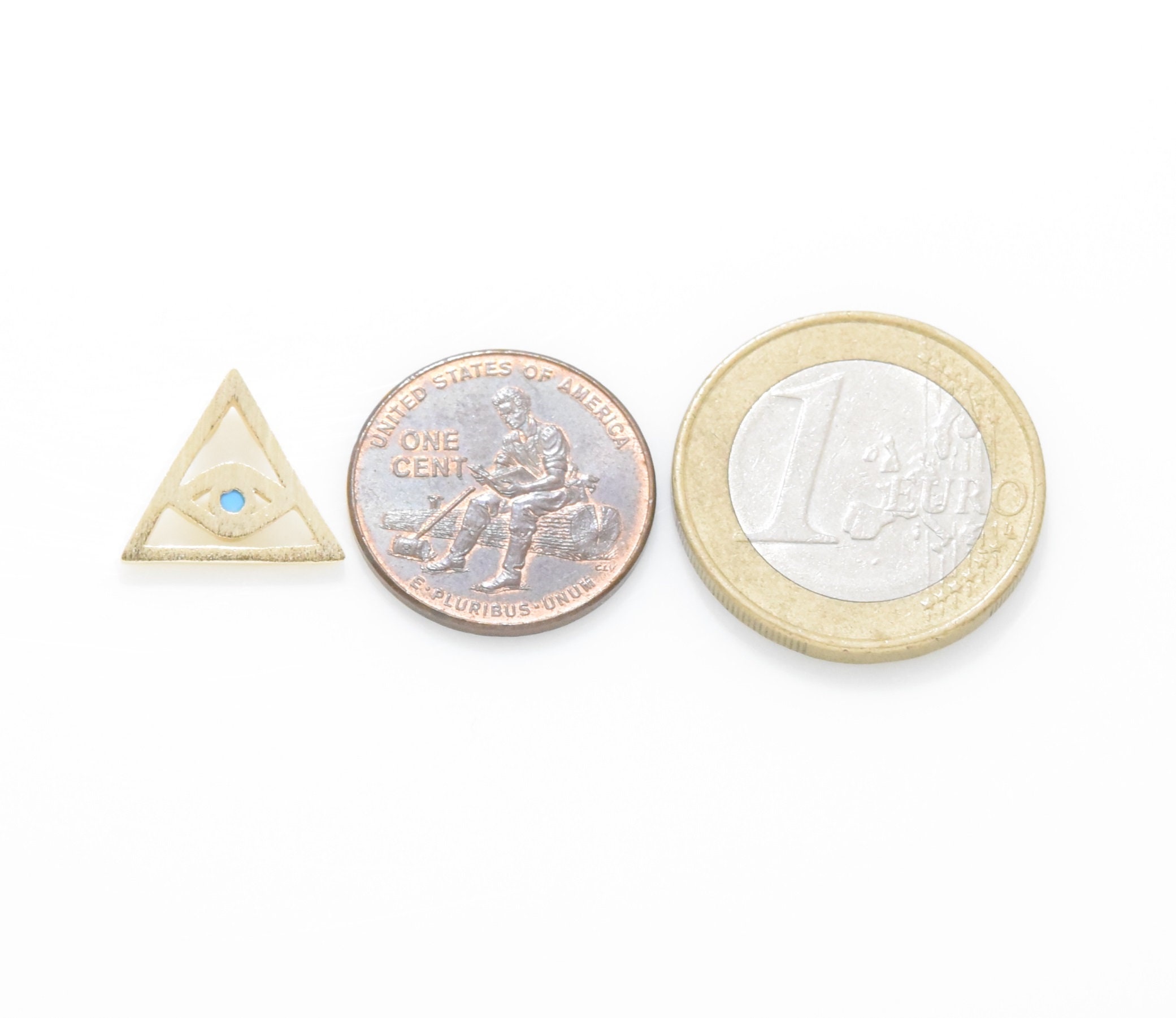 Turquoise Evil Eye Pendant . Triangle Evil Eye Charm . Evil Eye Beads ...