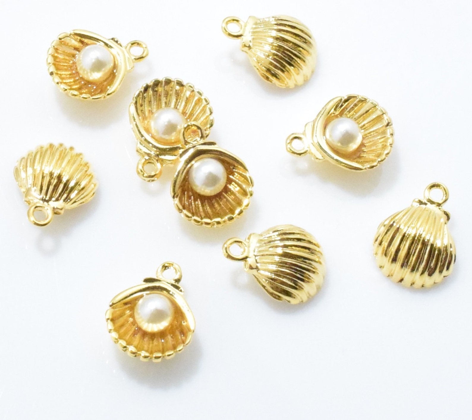 Pearl Shell Pendant . Pearl Oyster Pendant . Shell Charm . - Etsy