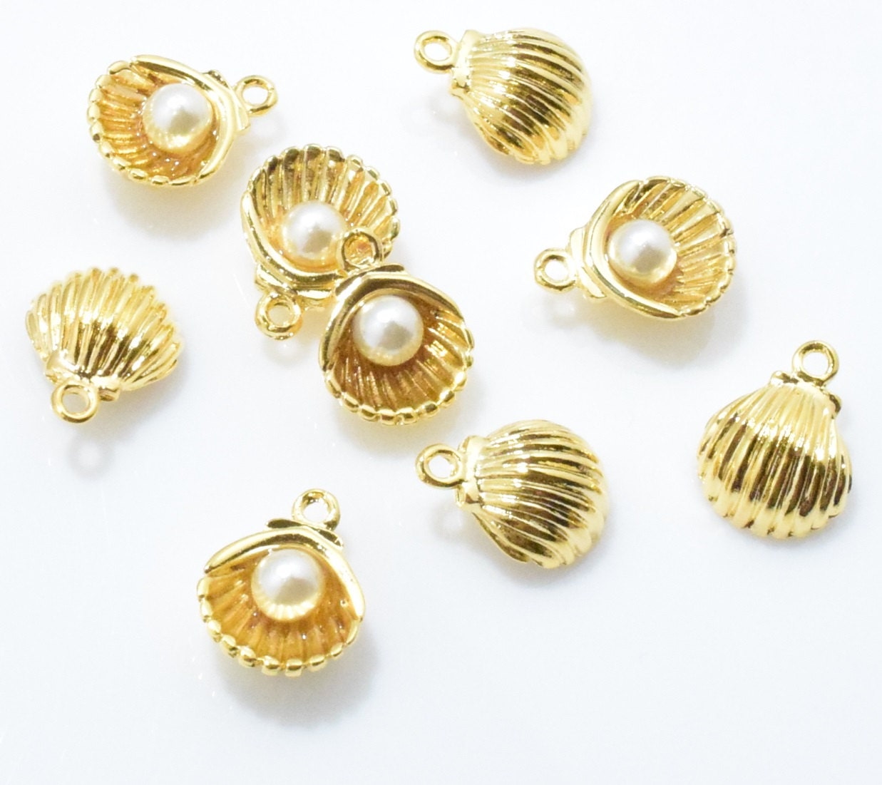 Pearl Shell Pendant . Pearl Oyster Pendant . Shell Charm . | Etsy