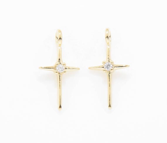 Cubic Cross Pendant Cubic Cross Charm Cubic Cross Beads Etsy