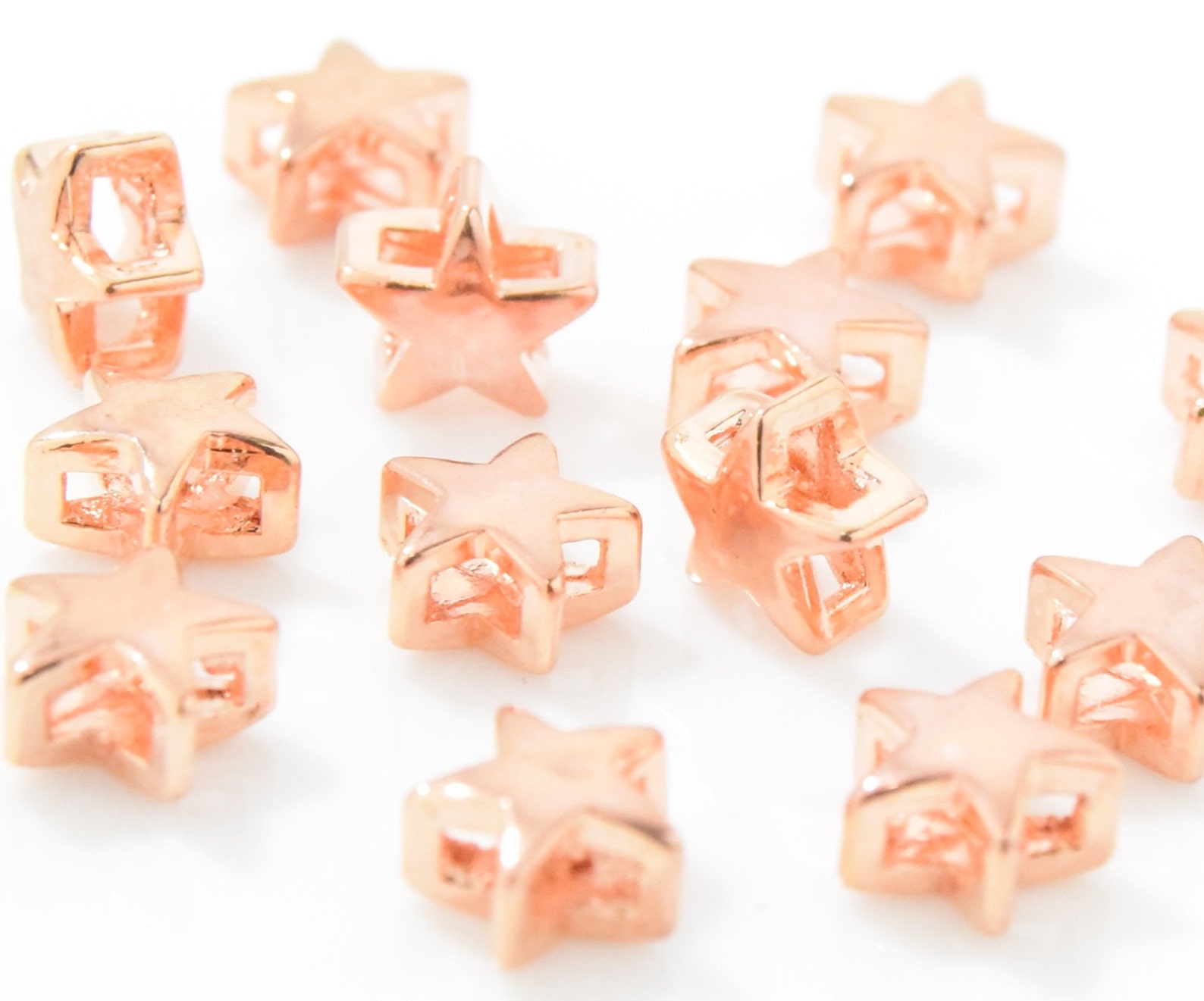 Tiny Star Bead . Star Brass Bead . Star Charm . Star Pendant . - Etsy