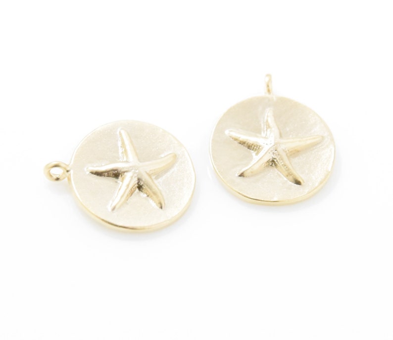 Starfish Pendant . Starfish Charm . Star Fish Beads . Coin Pendant ...
