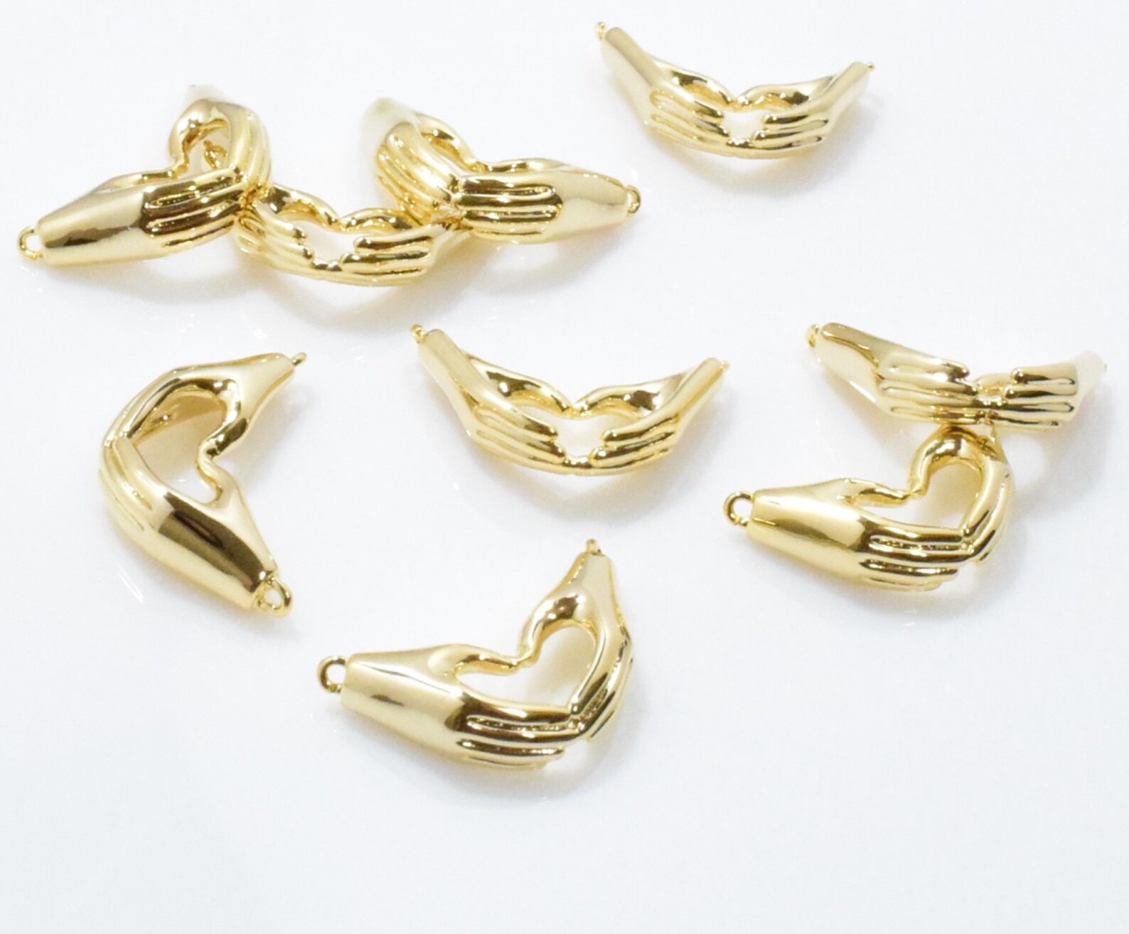 Heart Hands Connector . Love Hands Sign Pendant . Heart by - Etsy