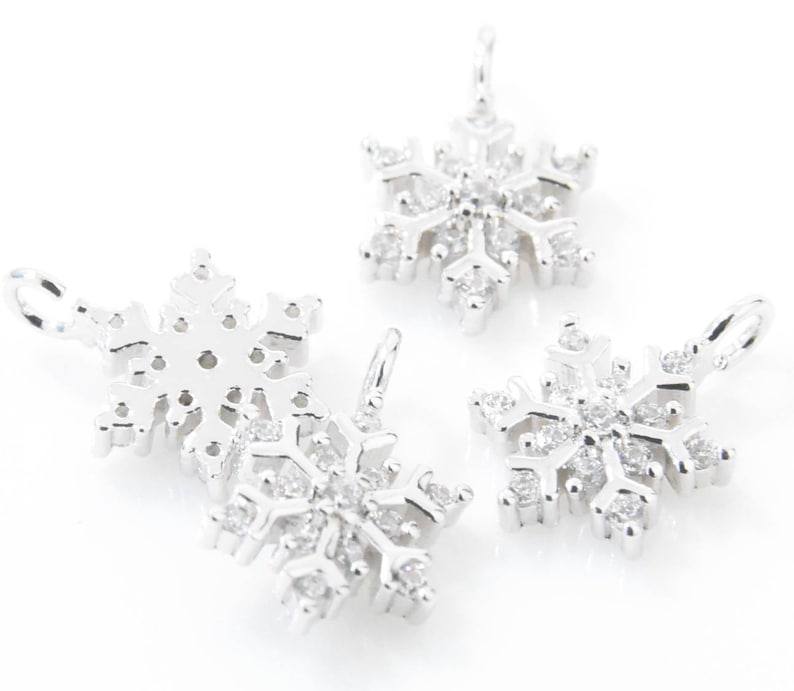Cubic Snowflake Pendant Small . Cubic Snowflake Charm . | Etsy