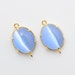 Ice Blue Cats Eye Glass Connector, Pendant. Jewelry Craft Supplies. 16K ...