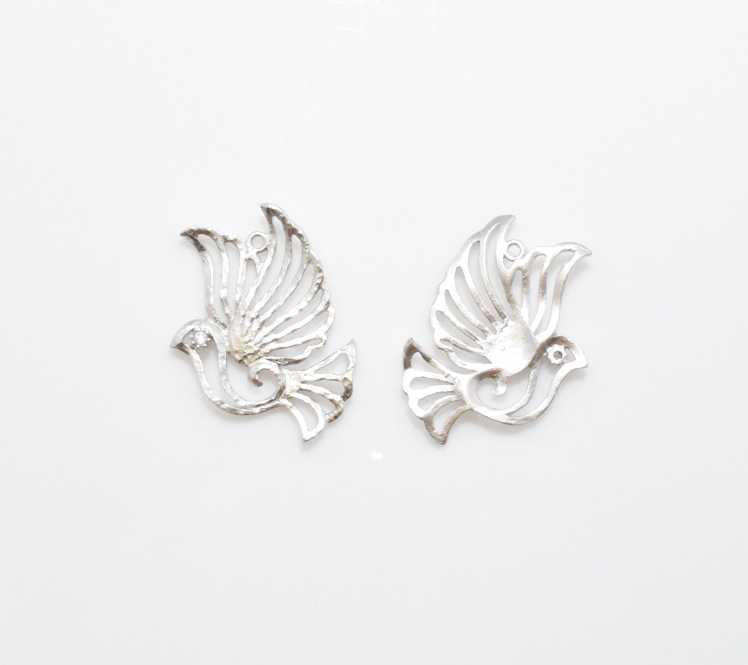 Cubic Bird Pendant . Bird Charm . Cubic Zirconia . Jewelry Craft Supply ...