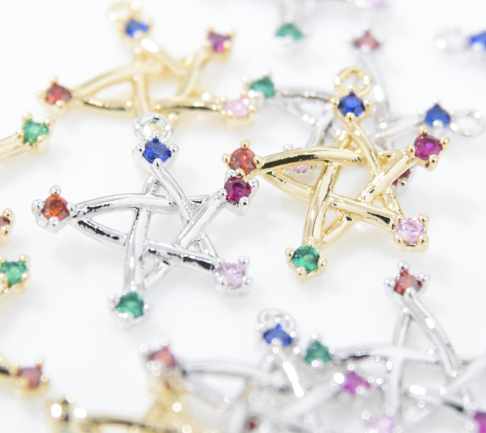 Multiple Cubic Star Pendant . Cubic Star Charm . Cubic Star - Etsy