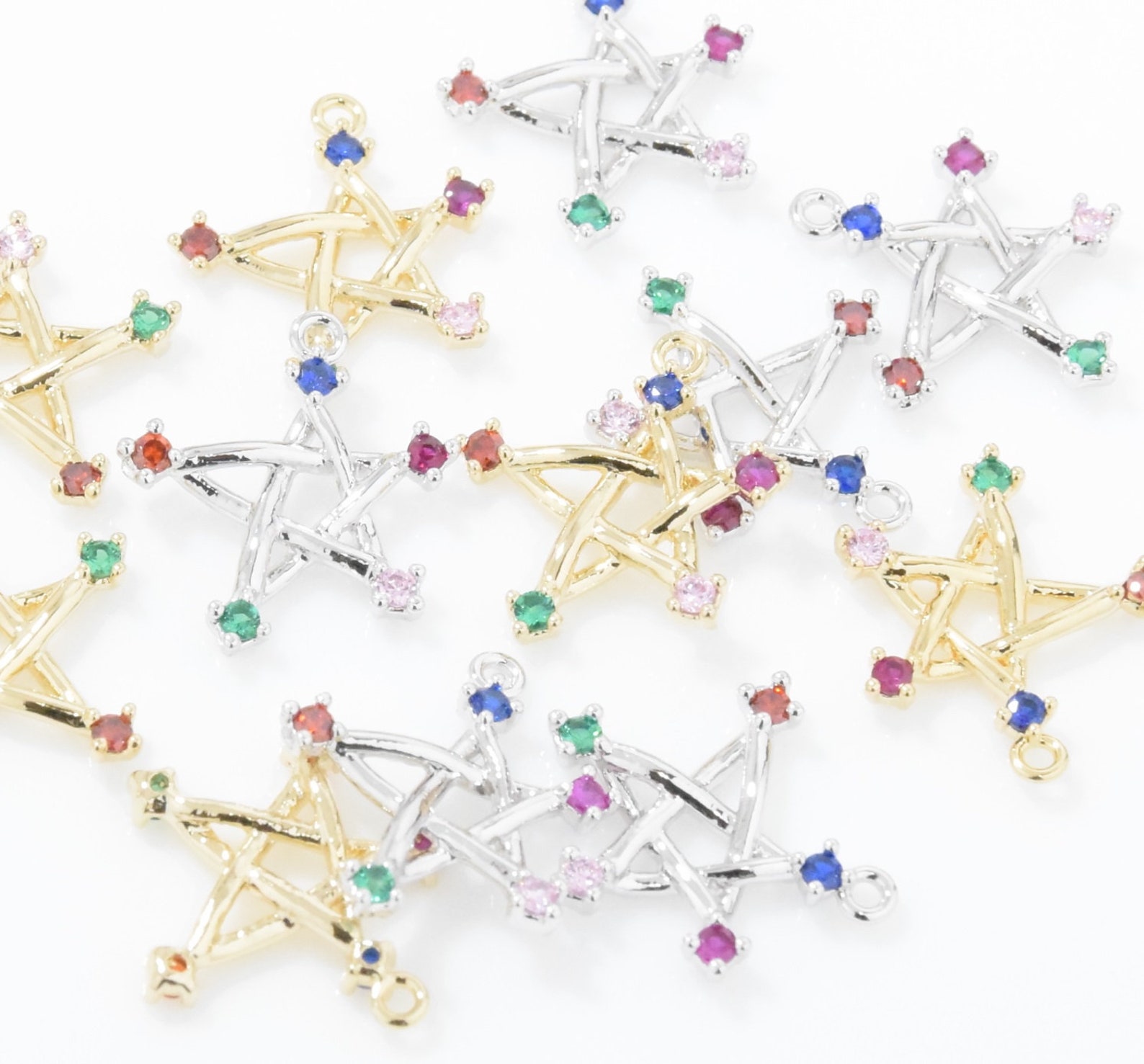 Multiple Cubic Star Pendant . Cubic Star Charm . Cubic Star - Etsy