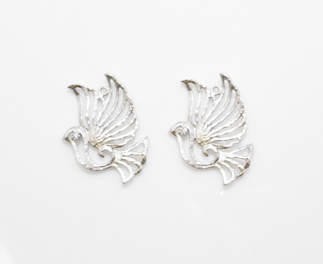 Cubic Bird Pendant . Bird Charm . Cubic Zirconia . Jewelry Craft Supply ...