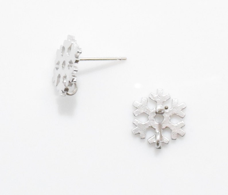 Snowflake Post Earring . Snowflake Brass Earring . 925 - Etsy
