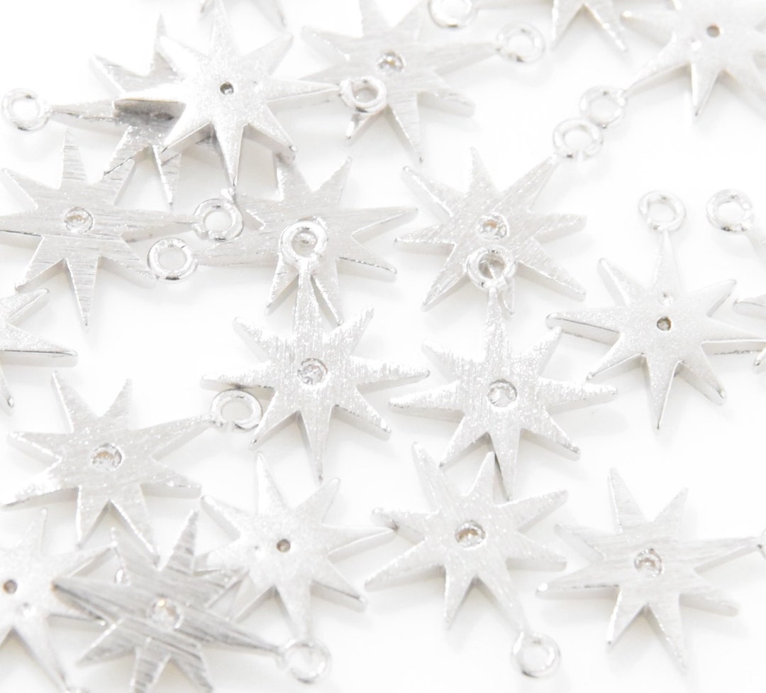 Cubic Star Pendant . Cubic Star Charm . Star Beads . Bridal Jewelry ...