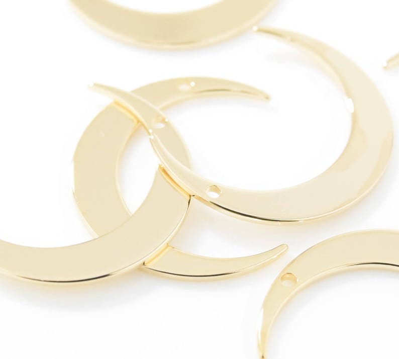 Crescent Pendant large . Crescent Charm . Flat Crescent - Etsy