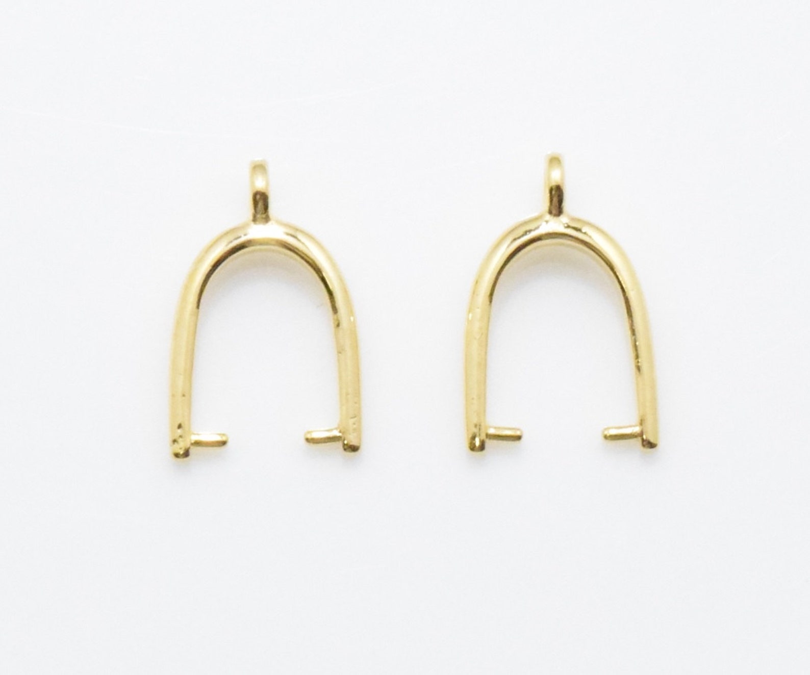 Brass Bail . Metal Bail . Basic Supplies . 16K Polished Gold Plated ...