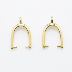 Brass Bail . Metal Bail . Basic Supplies . 16K Polished Gold Plated ...