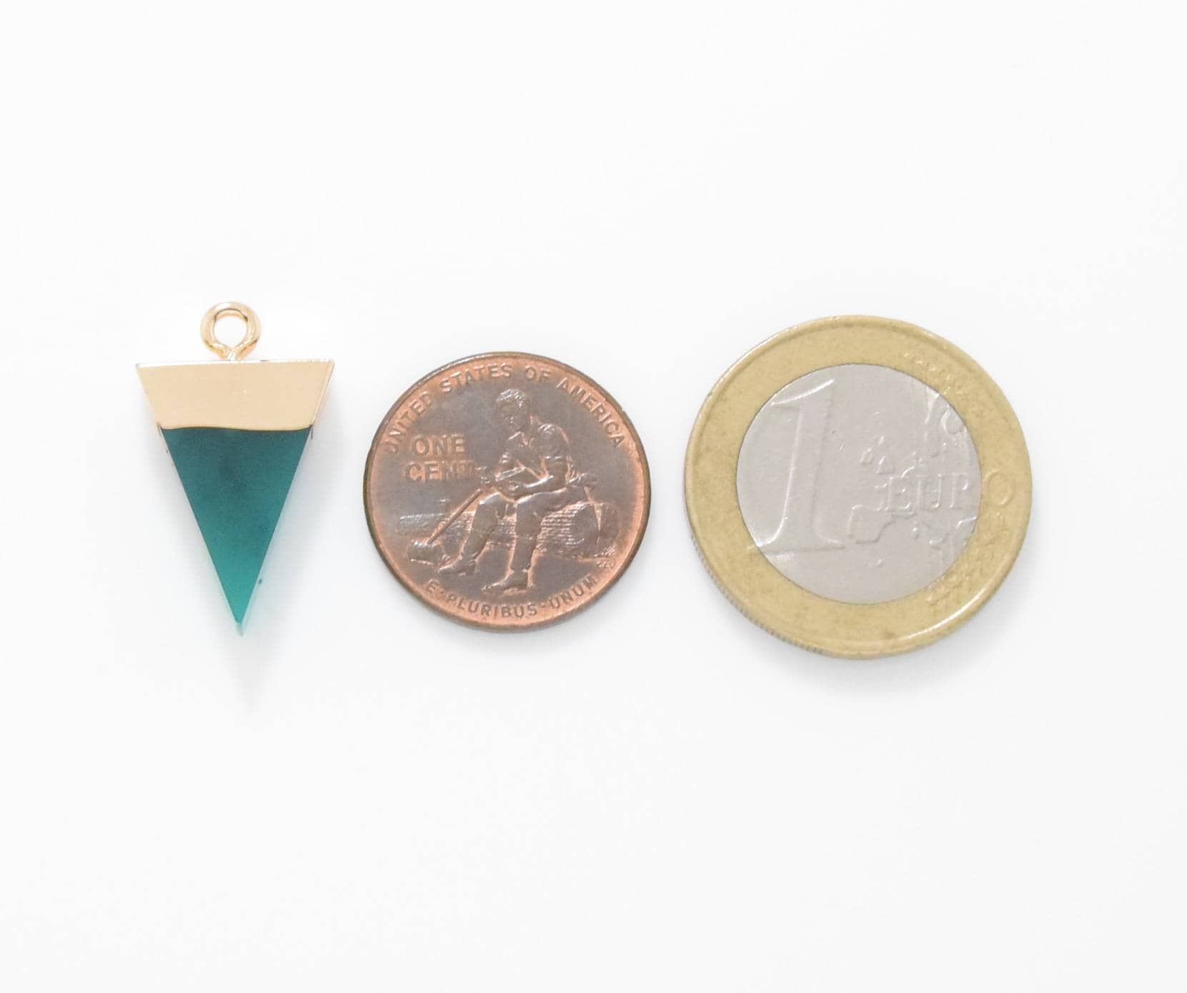 Green Triangle Acrylic Pendant . Triangle Gemstone Pendant . - Etsy