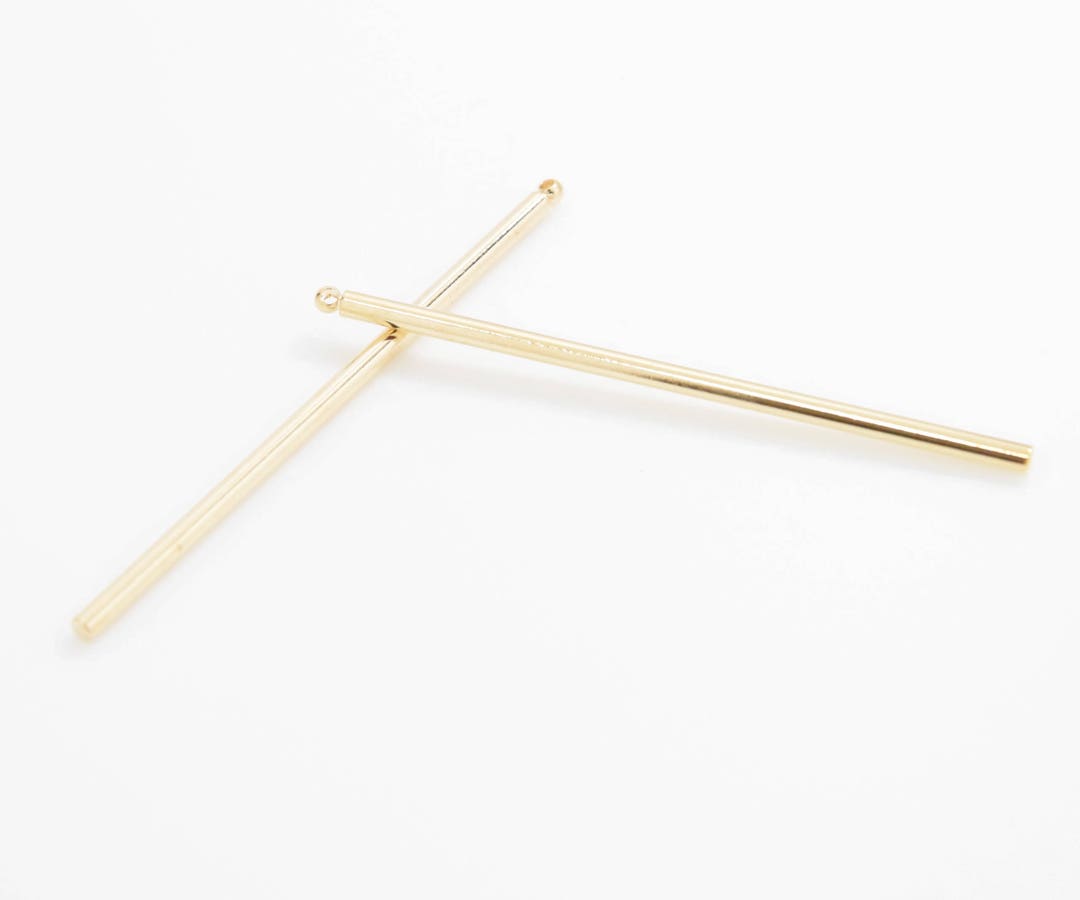 Bar Brass Pendant . Long Bar Pendant . Stick Pendant . Stick Charm ...