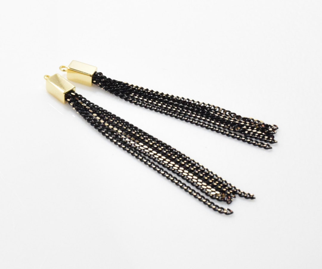 Black Metal Tassel . Chain Tassel . Color Chain Tassel . 16K Polished ...