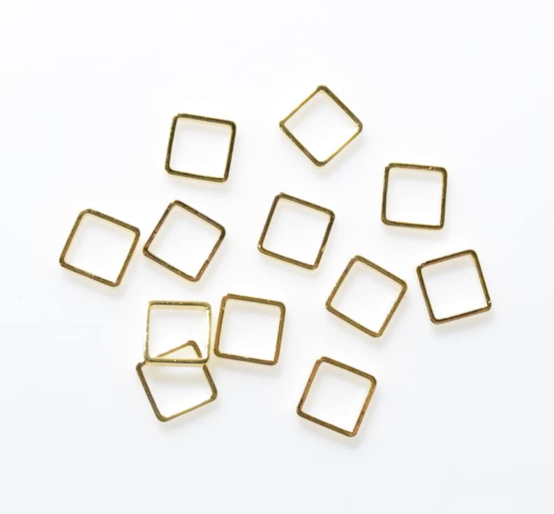 5MM Square Brass Pendant Square Bead. 16K Polished Gold | Etsy