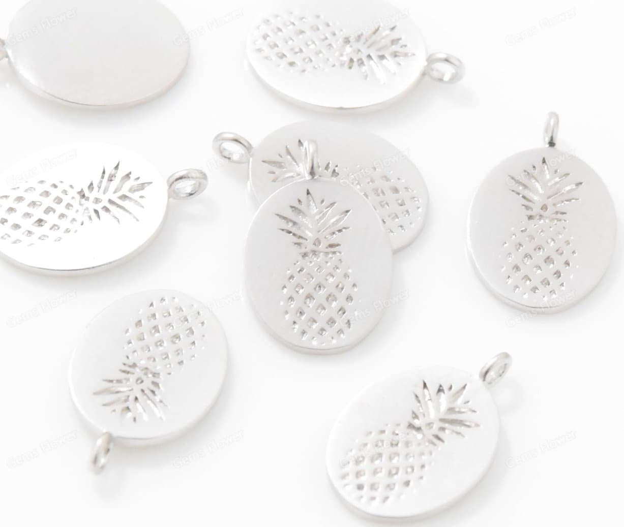 Oval Pineapple Pendant . Pineapple Coin Charm . Coin Pendant . | Etsy
