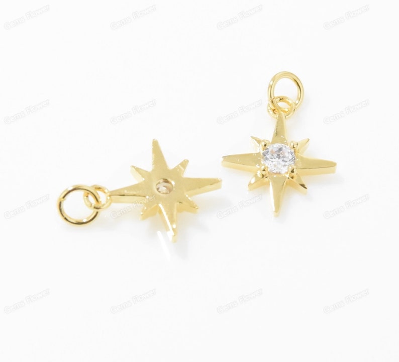 White Cubic Star Pendant . Cubic Star Charm . Cubic Star Beads - Etsy