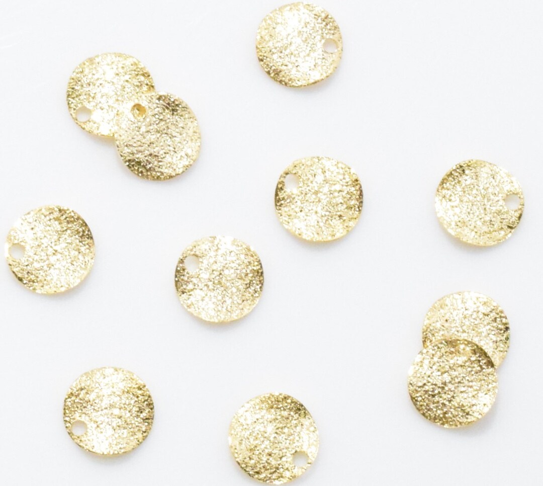Coin Pendant . Coin Bead . Round Pendant . 16K Polished Gold Plated ...
