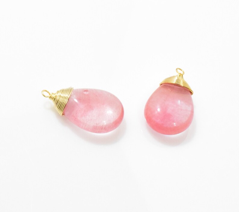 Cherry Quartz Gemstone Pendant . Grapefruit Gemston Pendant . | Etsy