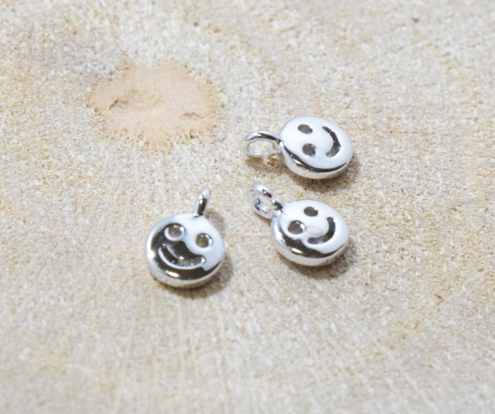 Tiny Smile Pendant . Smile Charm . Smile Bead . Jewelry Craft Supply ...