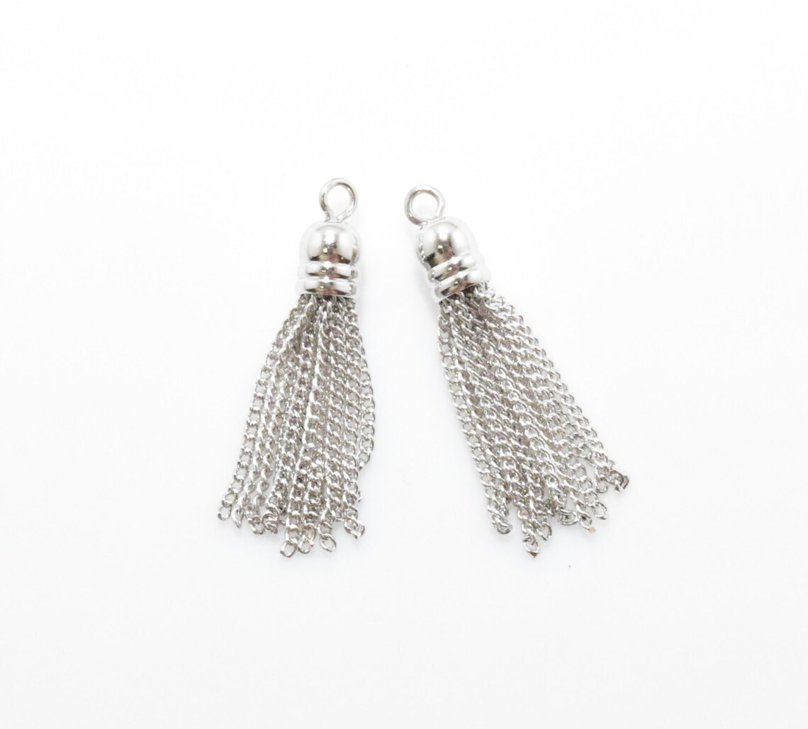 Silver Metal Tassel small Chain Tassel . Jewelry Craft - Etsy