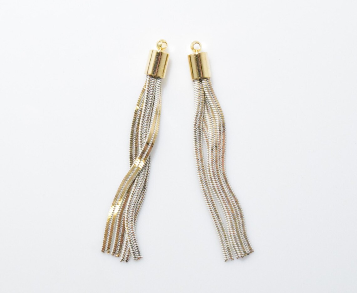 Ivory Metal Tassel . Chain Tassel . Jewelry Craft Supply . 16K | Etsy