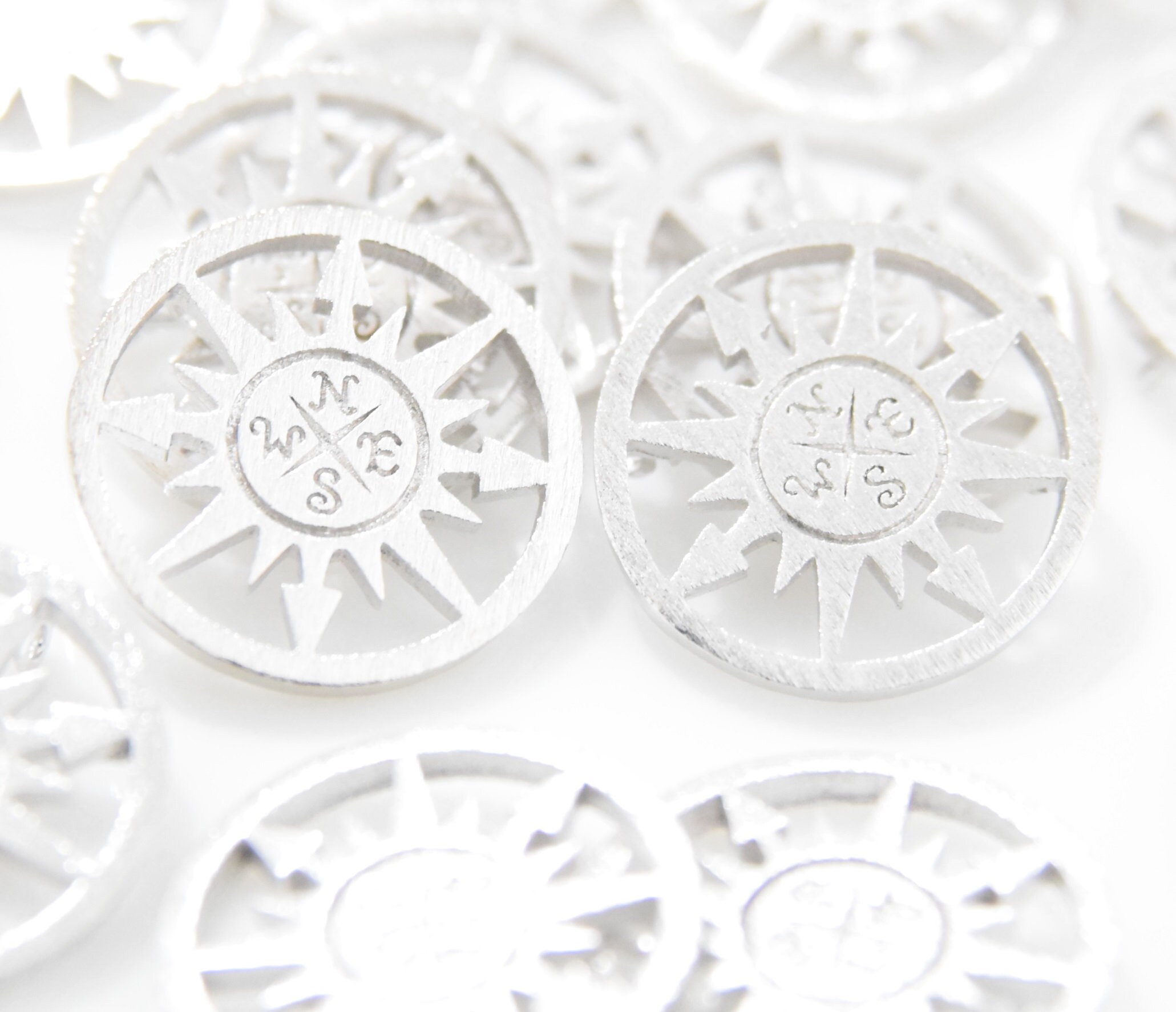 Compass Pendant . Compass Charm . Compass Beads . Coin Pendant - Etsy