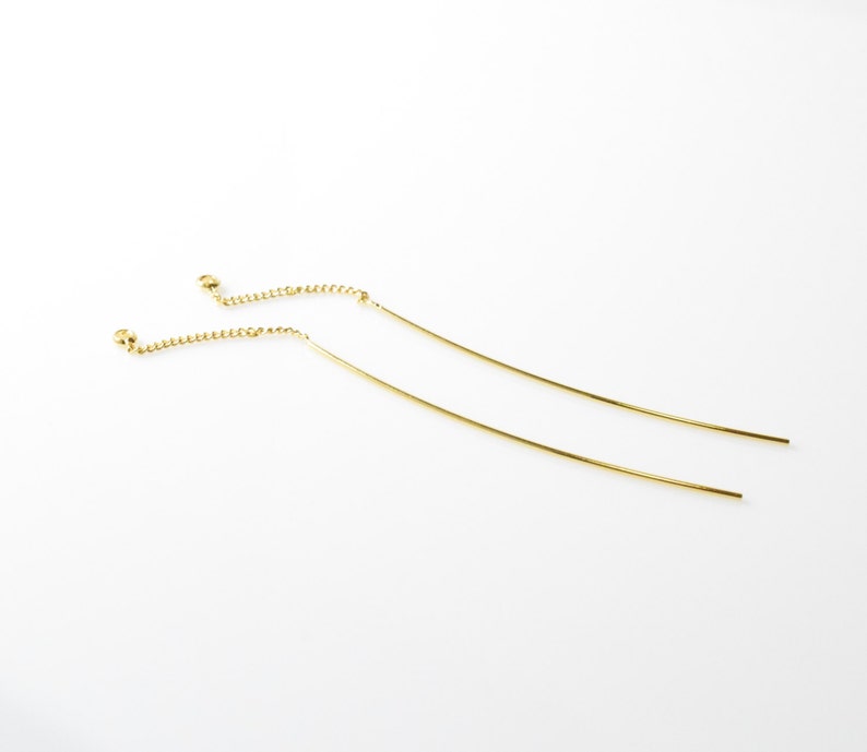 Curved Bar Brass Pendant . Stick Pendant . Chain Bar . Jewelry - Etsy