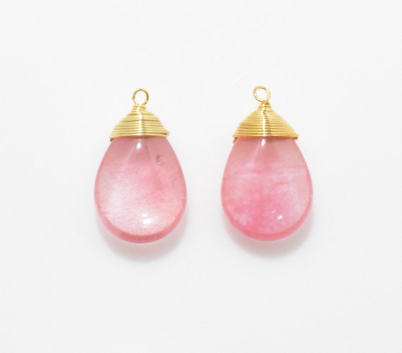 Cherry Quartz Gemstone Pendant . Grapefruit Gemston Pendant . | Etsy