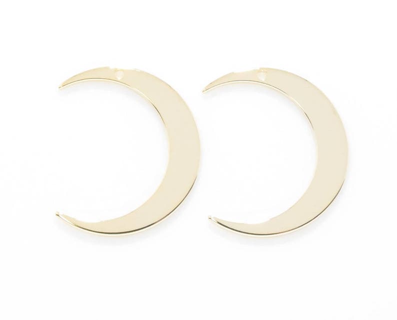 Crescent Pendant large . Crescent Charm . Flat Crescent - Etsy