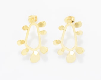 Flower Post Earring . Earring Component . 925 Sterling Silver Post ...