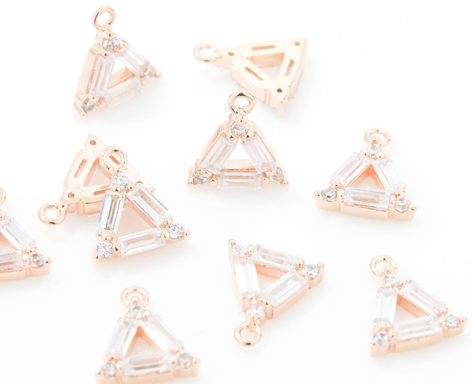 Cubic Triangle Pendant . Tiny Triangle Pendant . Triagnle Bead - Etsy