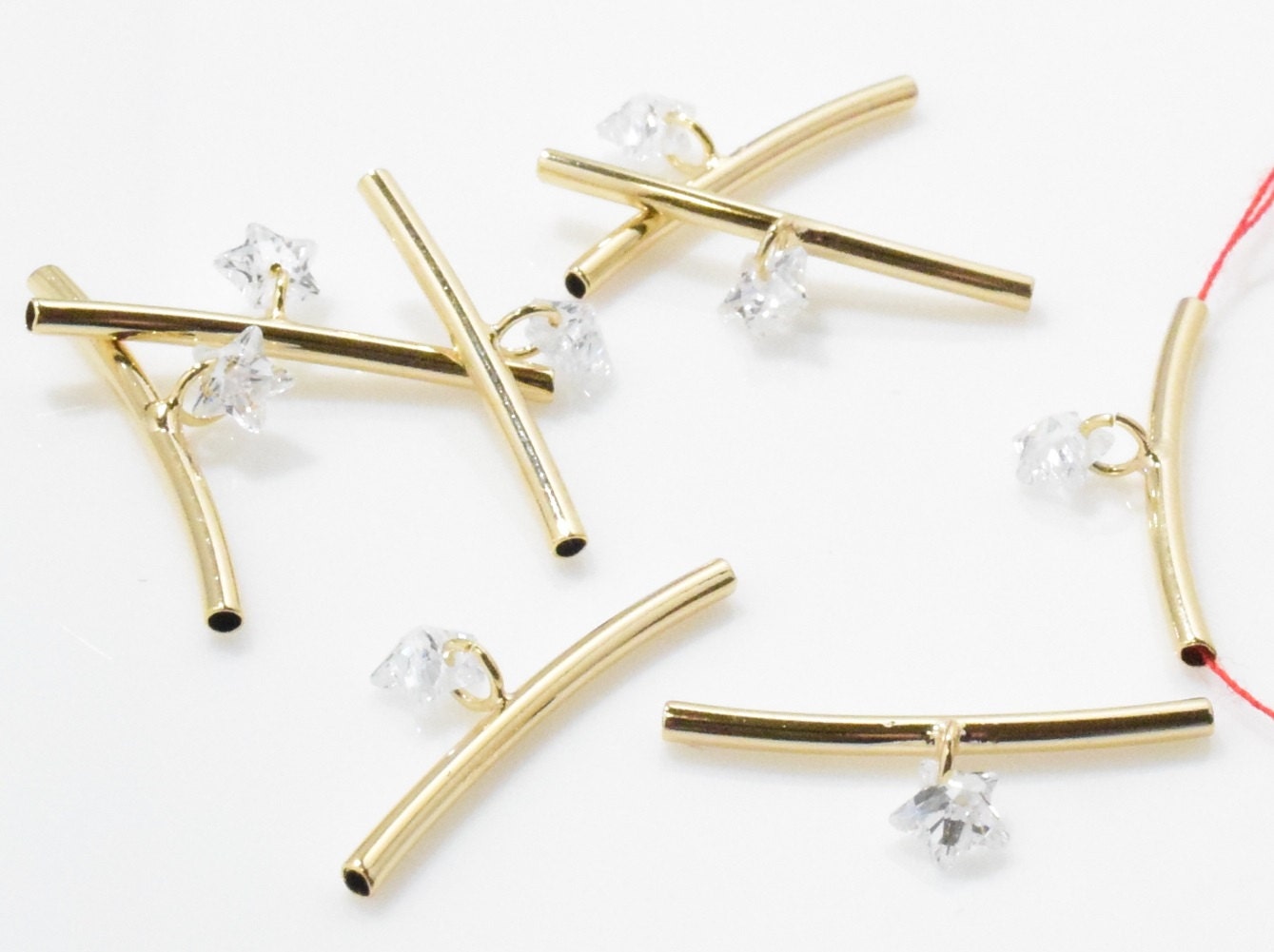 Star Curved Pipe Pendant . Crystal Star Pendant . Wedding | Etsy