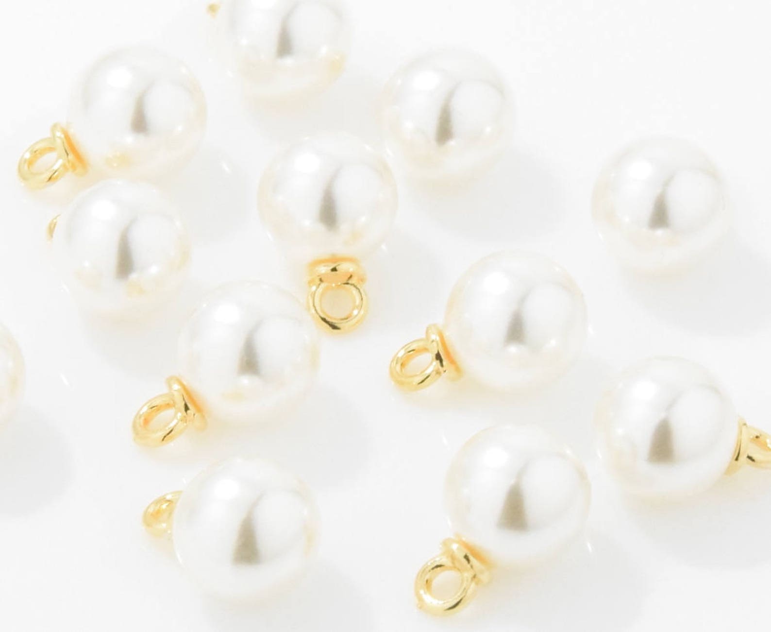 8MM Round Pearl Pendant large . Round Pearl Charm . Pearl - Etsy